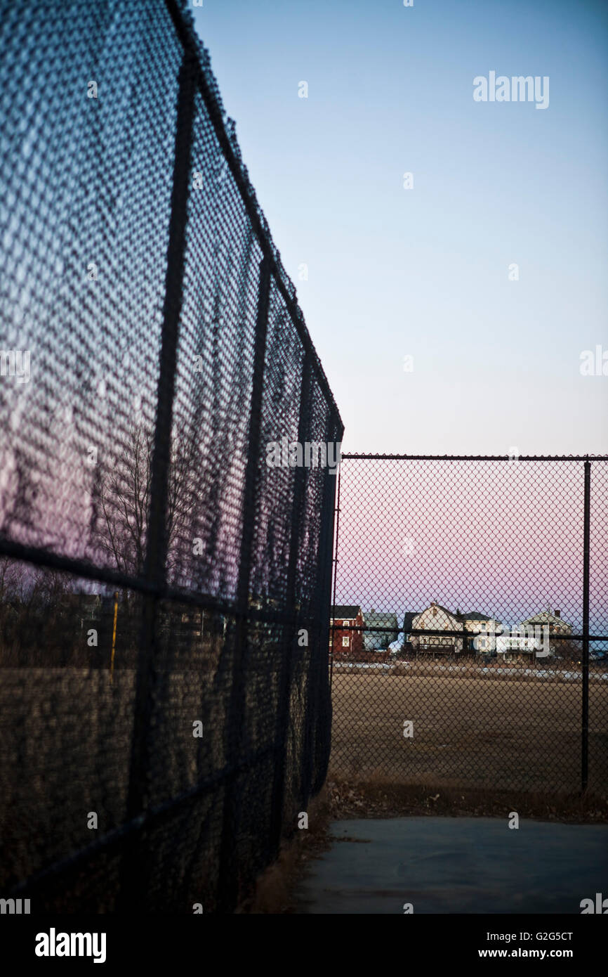 Fenced Area in Urban Park Stock Photo - Alamy