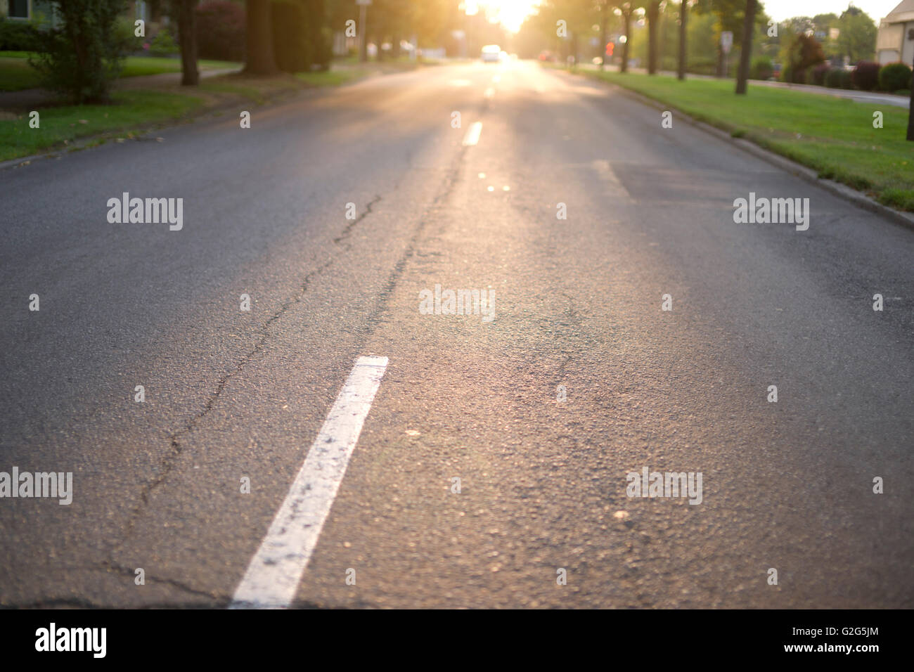 Suburban Road, Close-Up Stock Photo - Alamy