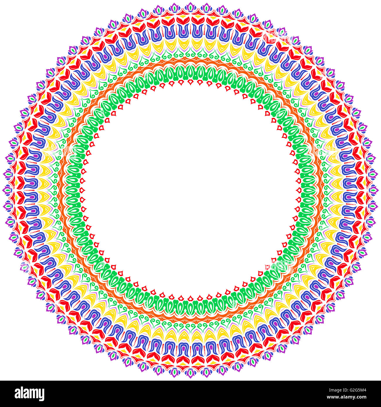 Floral Modern Round Frame Stock Photo - Alamy