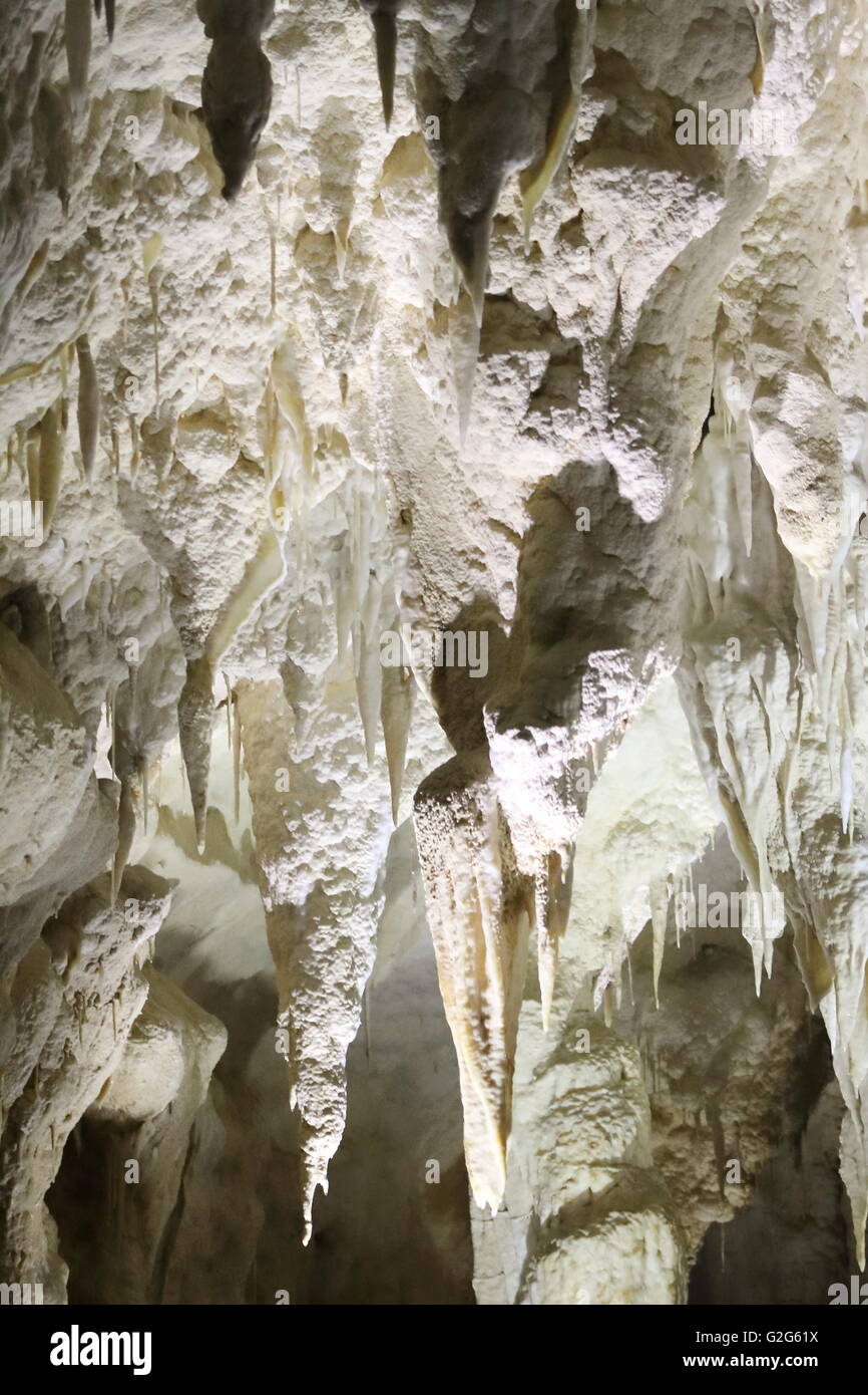 Stalactites can take different shapes depending on the path of the ...