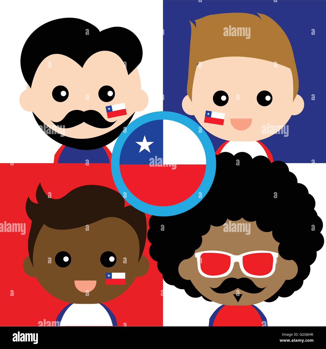 Group of happy Chile's supporters Stock Vector Image & Art - Alamy