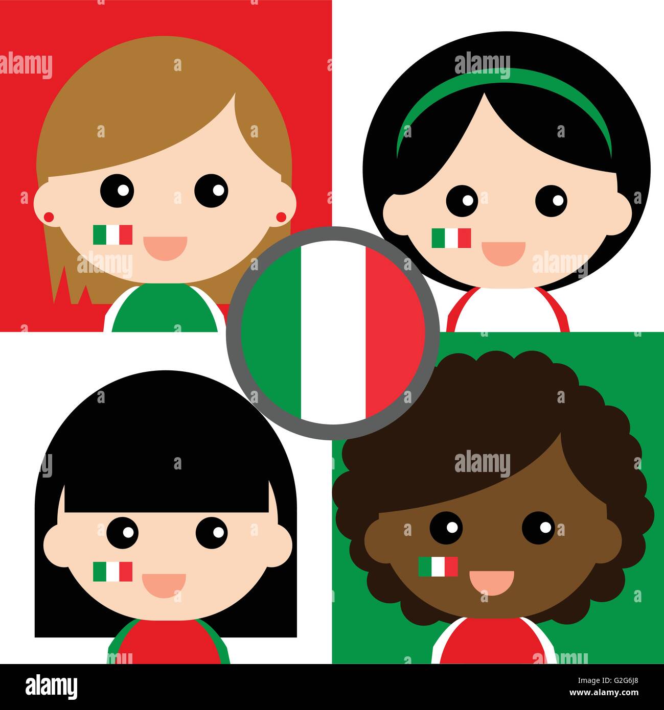 Group of happy Italy's supporters Stock Vector Image & Art - Alamy