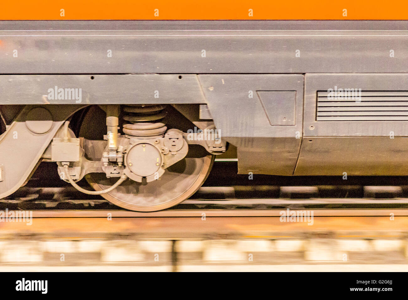 detail of moving train Stock Photo - Alamy