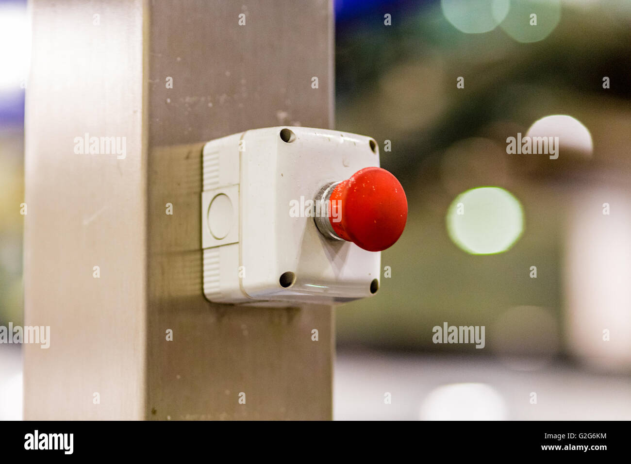 emergency red button for the immediate stop of a machine Stock Photo ...