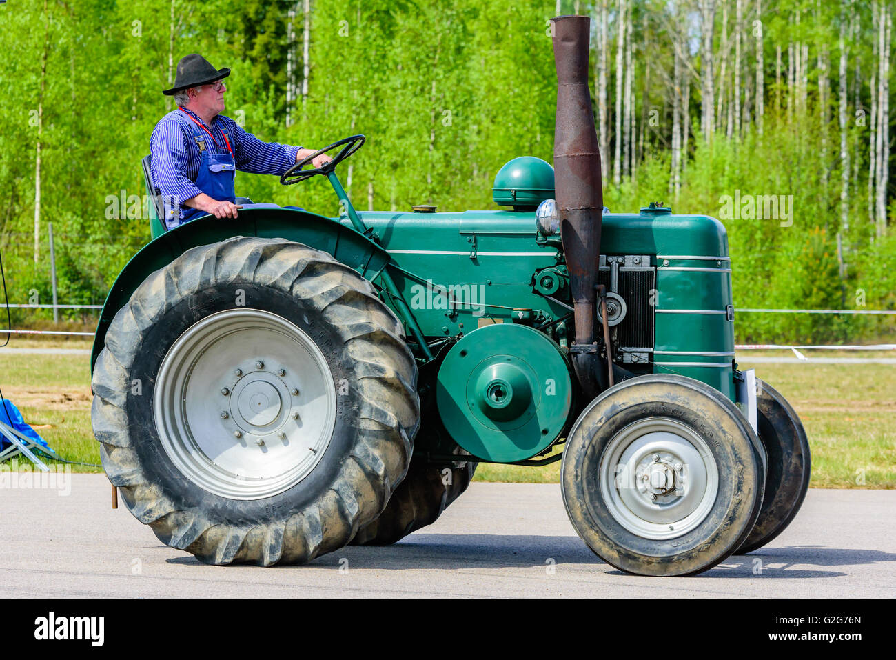 Emmaboda, Sweden - May 14, 2016: Forest and tractor (Skog och traktor ...