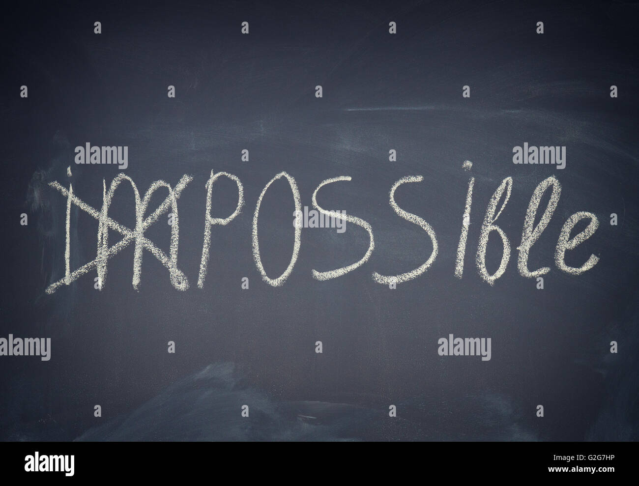 Impossible word turned into possilble Stock Photo - Alamy