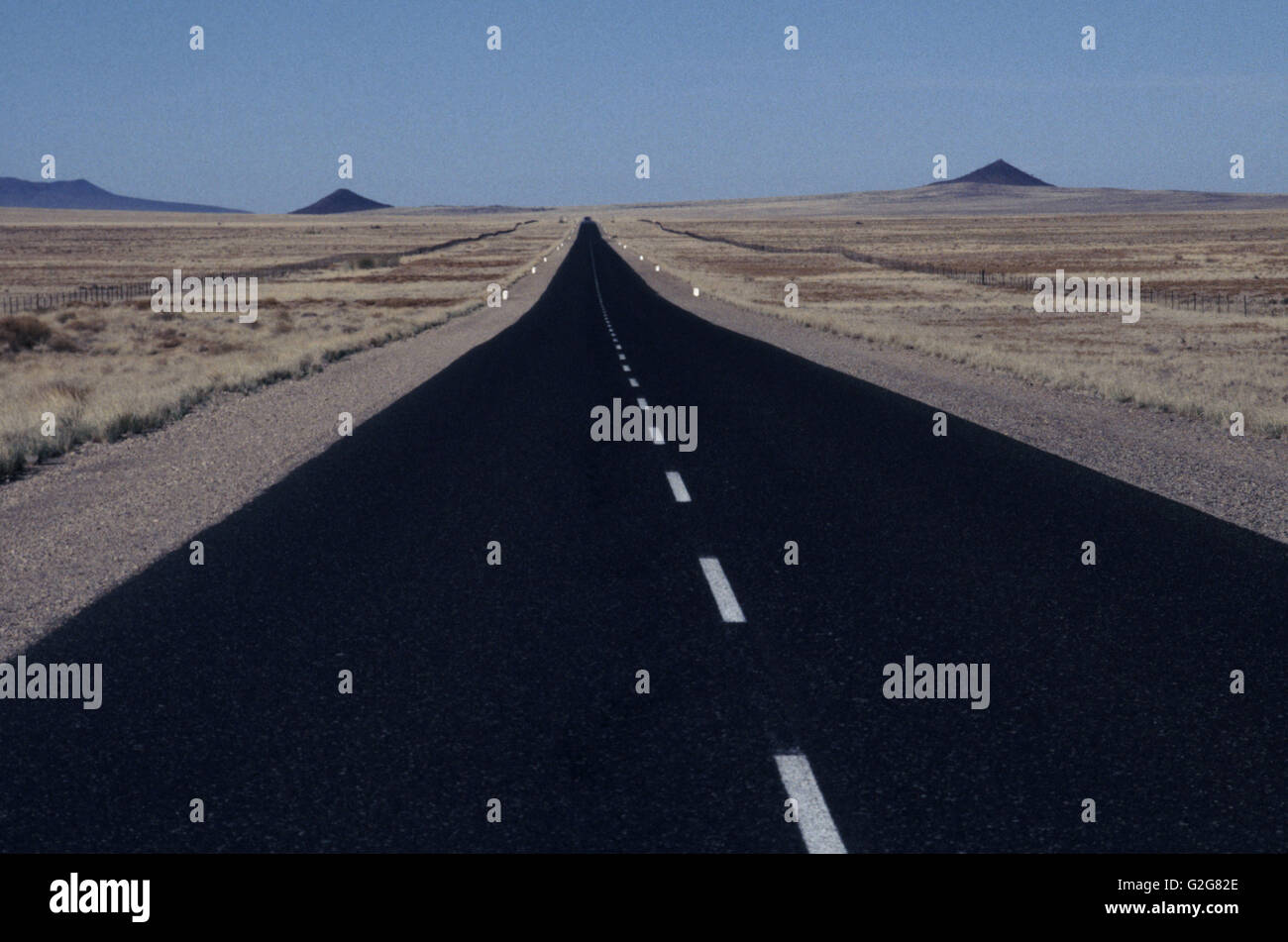 Highway B1 through the Kalahari Desert in Namibia Stock Photo - Alamy