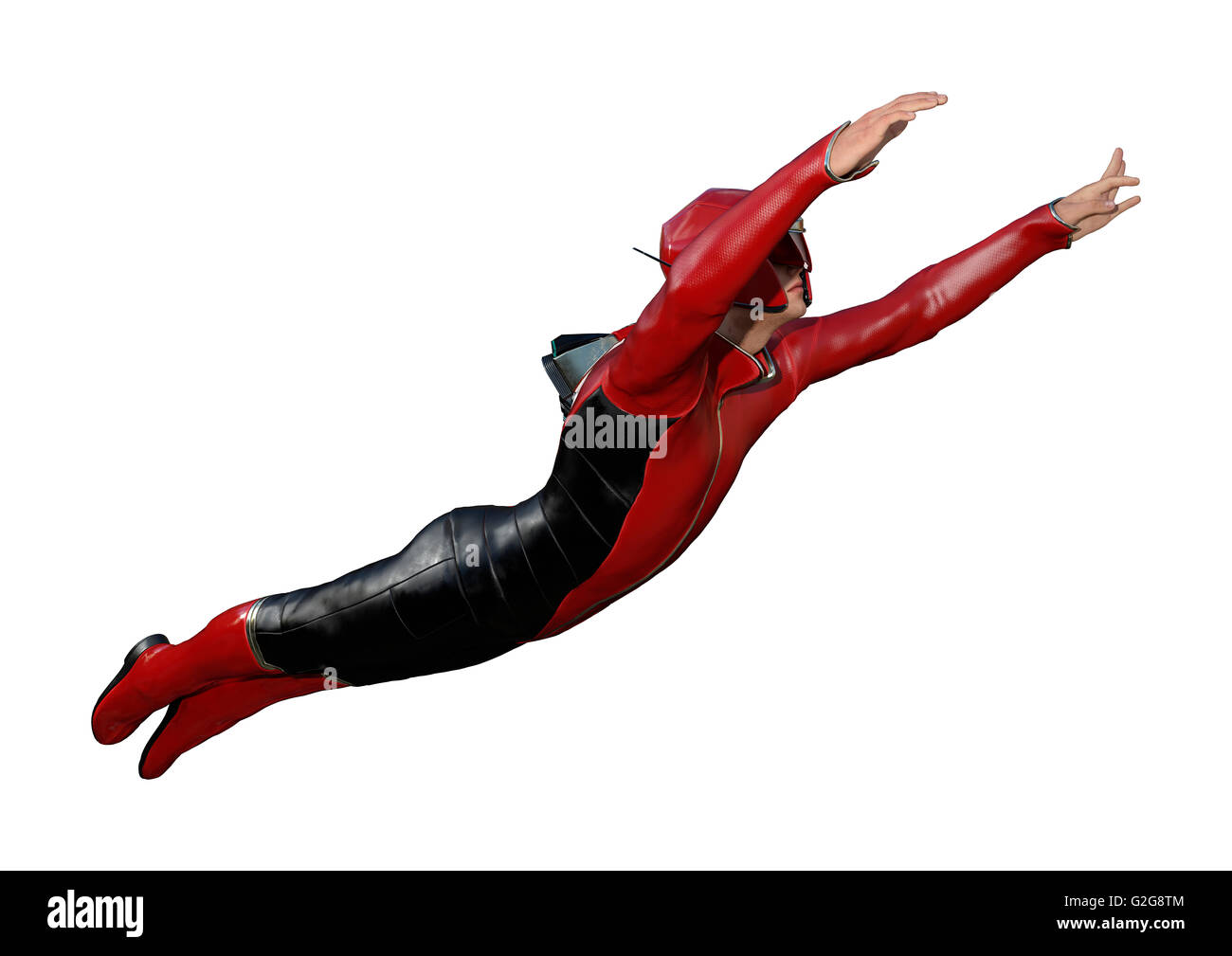 3D digital render of a male hero isolated on white background Stock ...