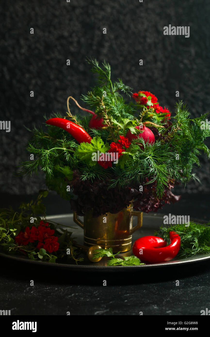 Bunch of different fresh greenery Stock Photo - Alamy