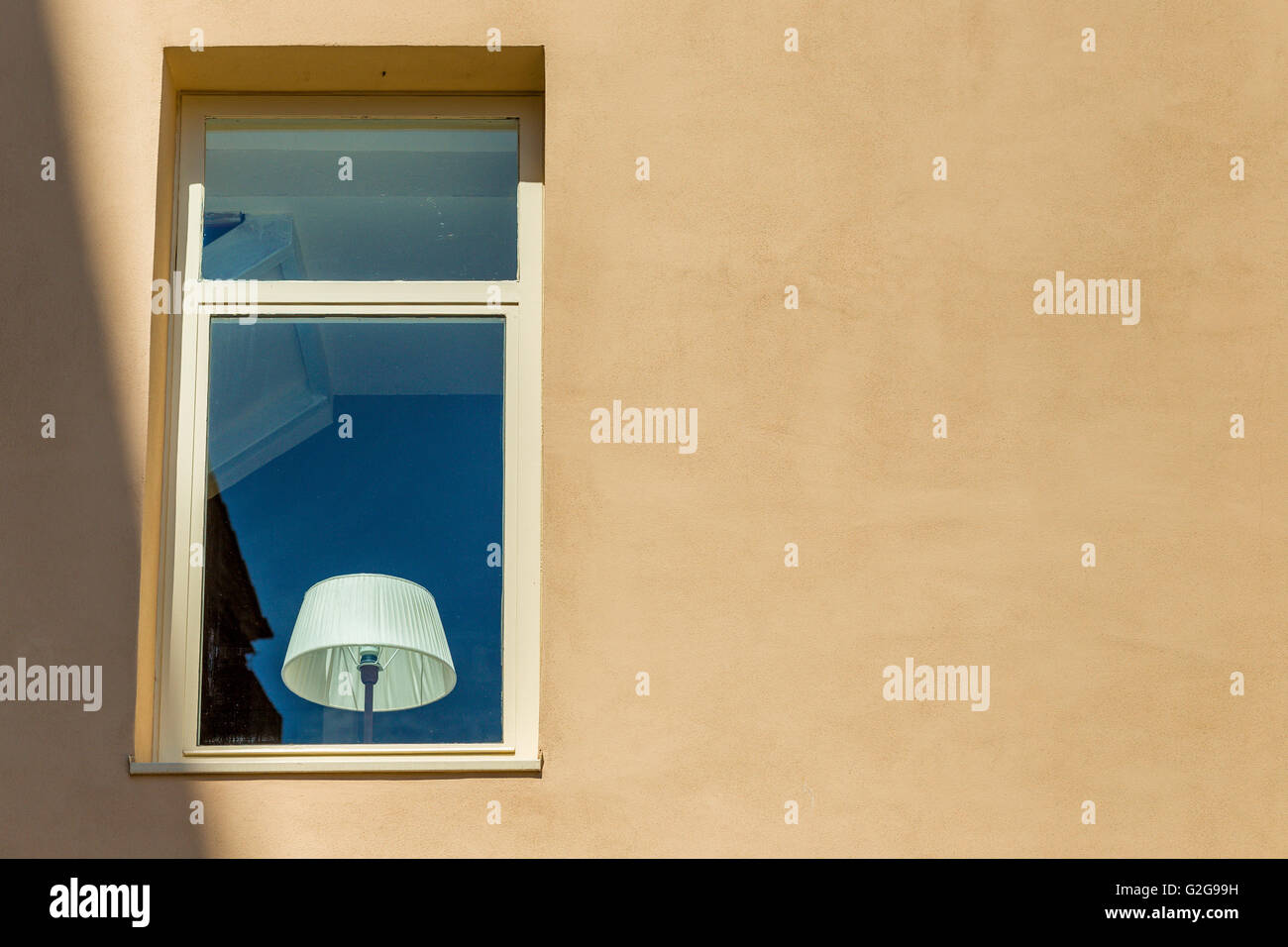 white lampshade behind a window Stock Photo - Alamy