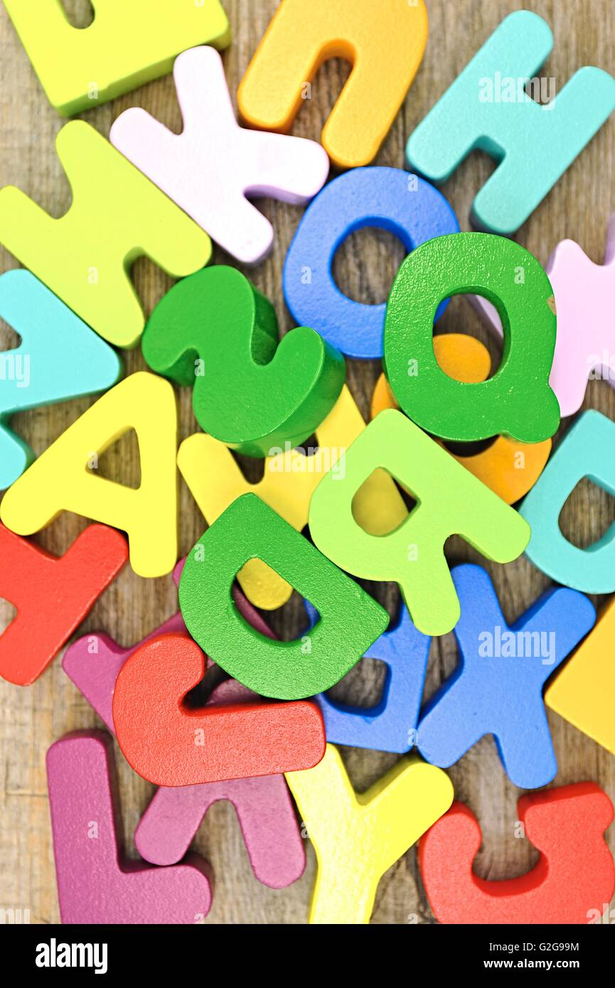 Wooden letter block collage element hi-res stock photography and images ...