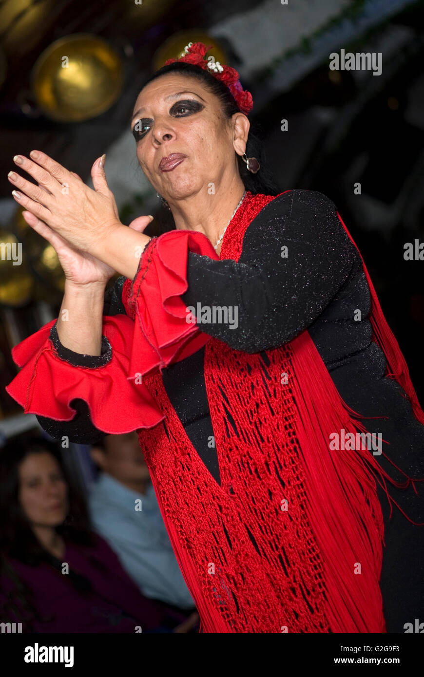 Hispanic woman flamenco dancing Stock Photo - Alamy