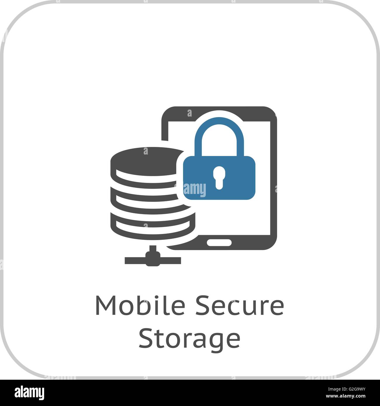 Mobile Secure Storage Icon. Flat Design Stock Vector Image & Art - Alamy