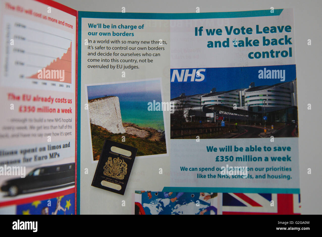 Vote Leave campaign leaflet for next month's EU Referendum Stock Photo ...