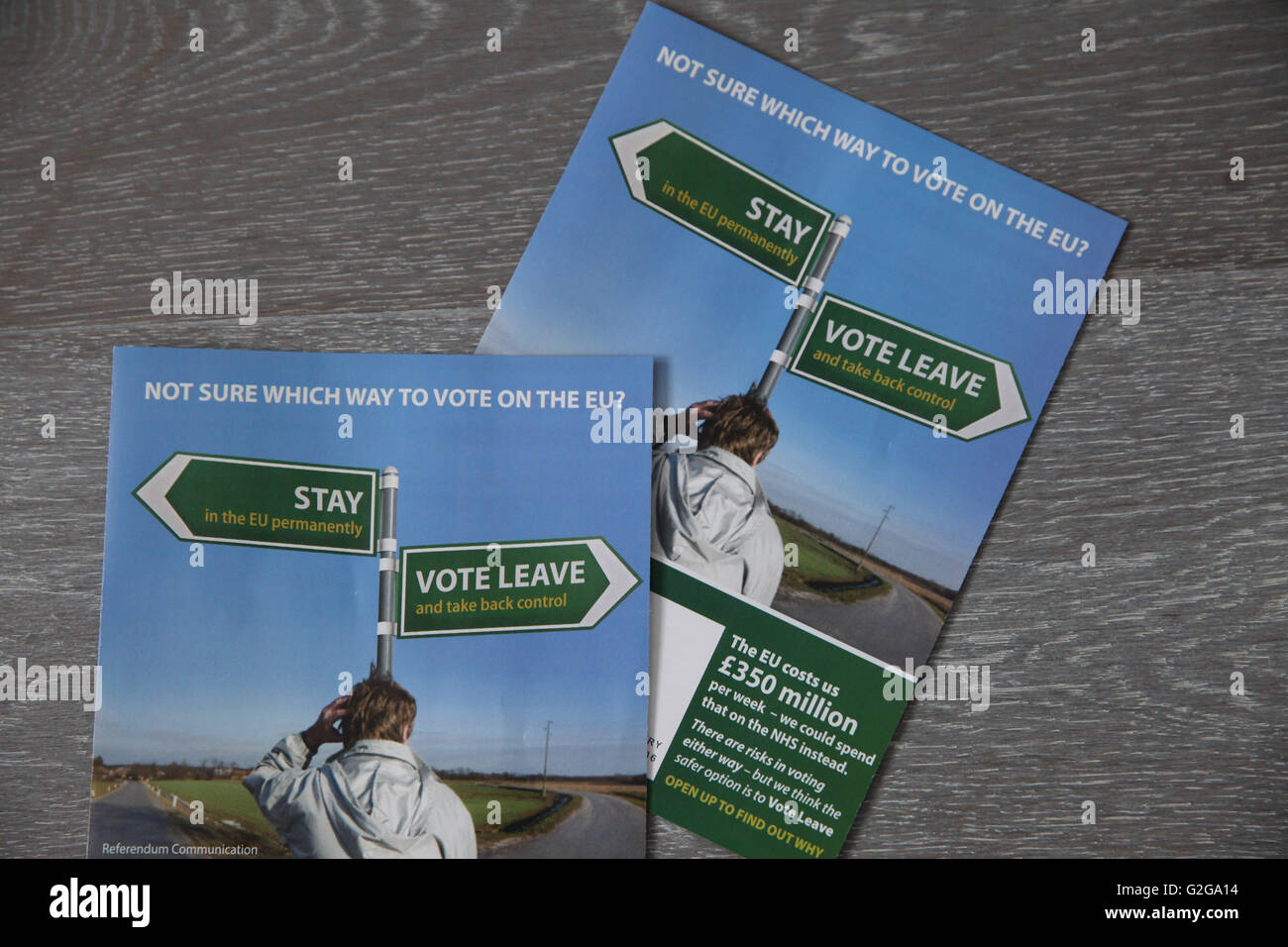 Vote Leave campaign leaflet for next month's EU Referendum Stock Photo ...