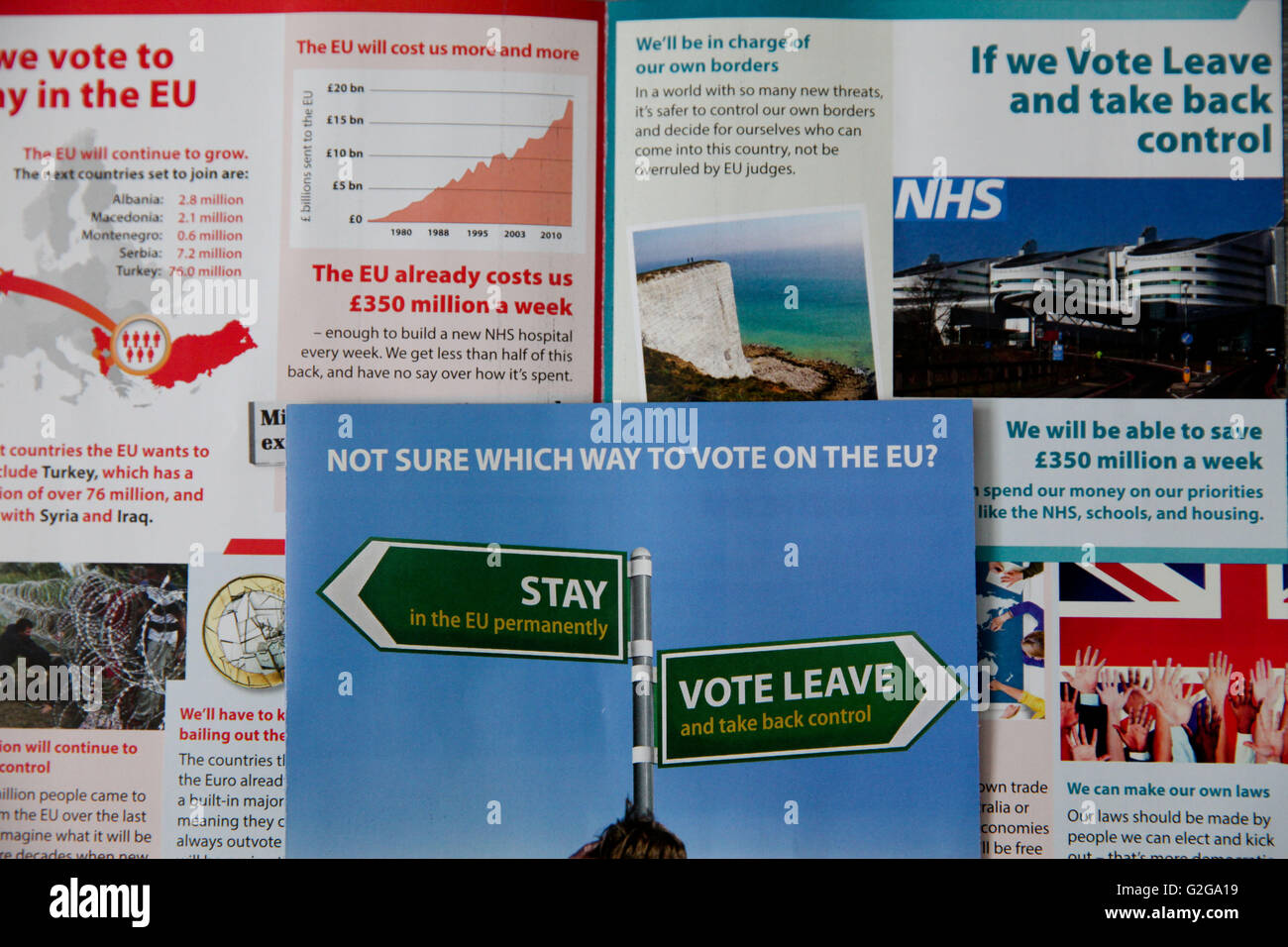 Vote Leave campaign leaflet for next month's EU Referendum Stock Photo ...