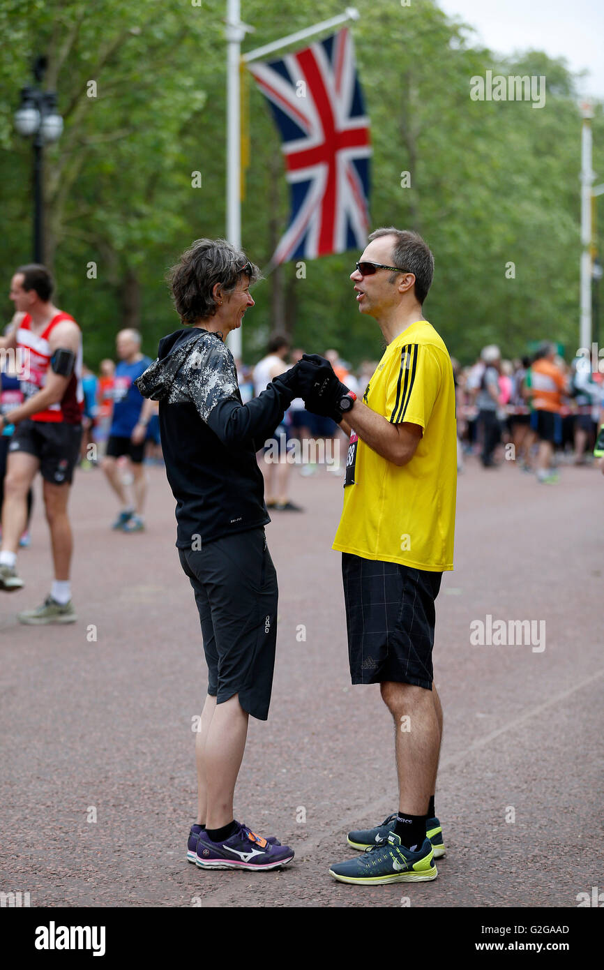 General view of runners before the start of the 10k race during the ...