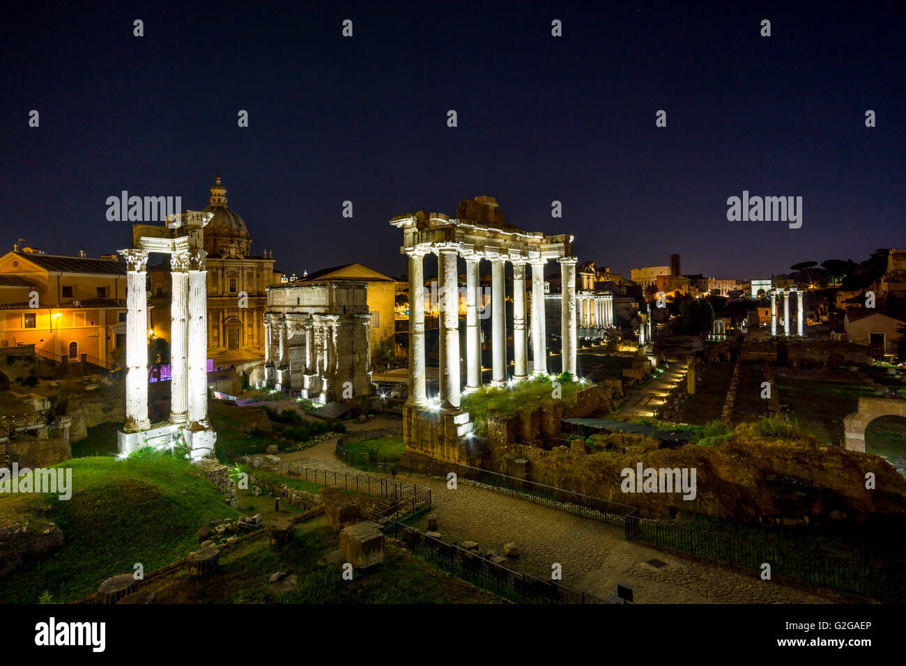 Roman temple ruins night hi-res stock photography and images - Alamy