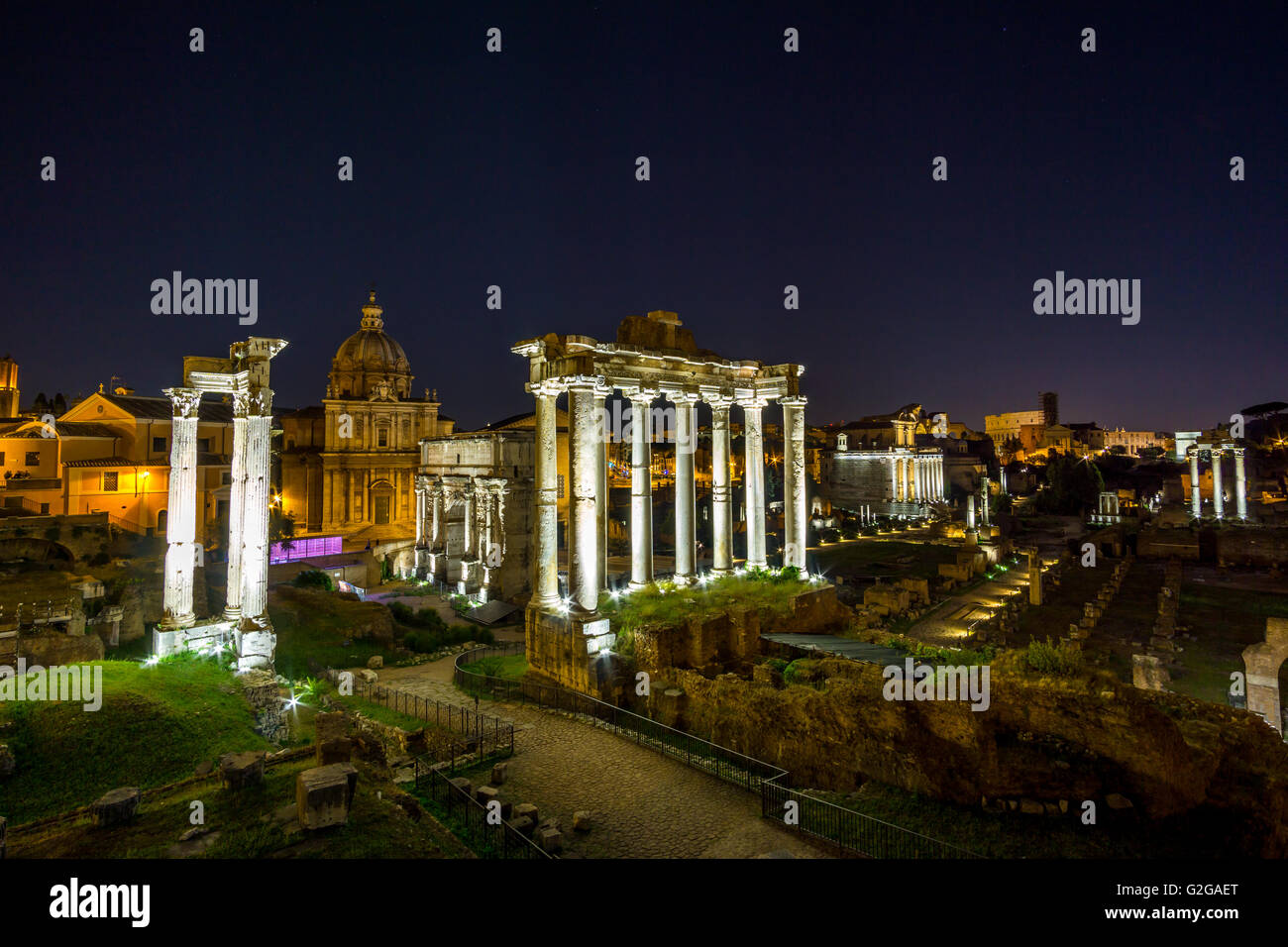Roman Forum at night, Rome, Italy Stock Photo - Alamy