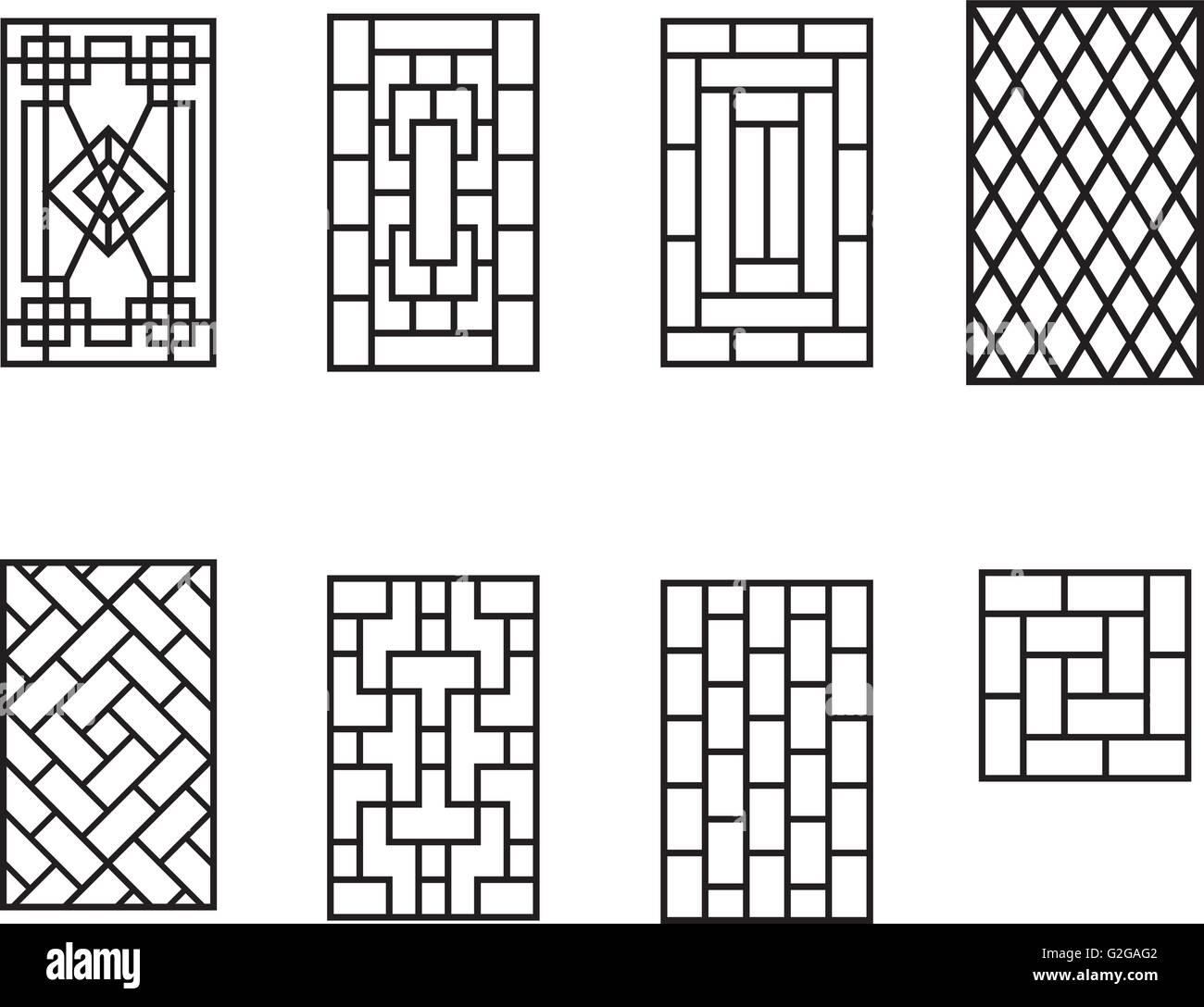 Set of Chinese pattern window frame, vector Stock Vector Image & Art ...