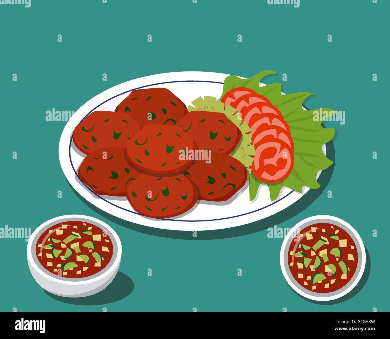 Fishcake top view Stock Vector Images - Alamy