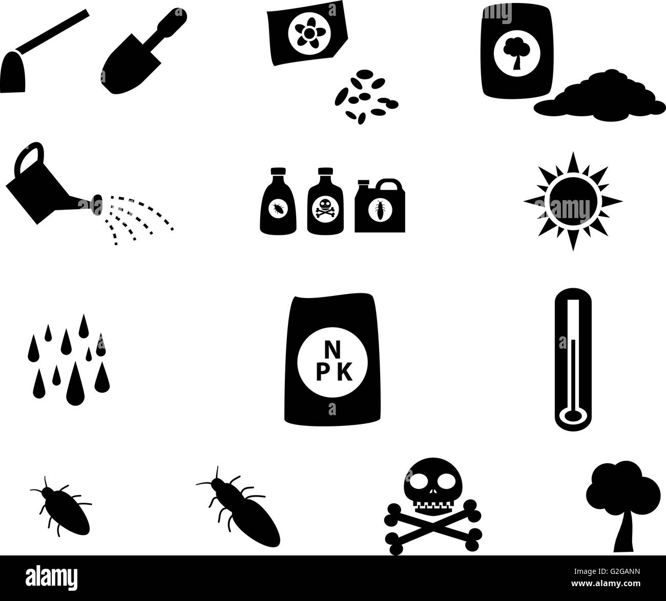Set of cultivation icons in silhouette style, vector symbol Stock ...