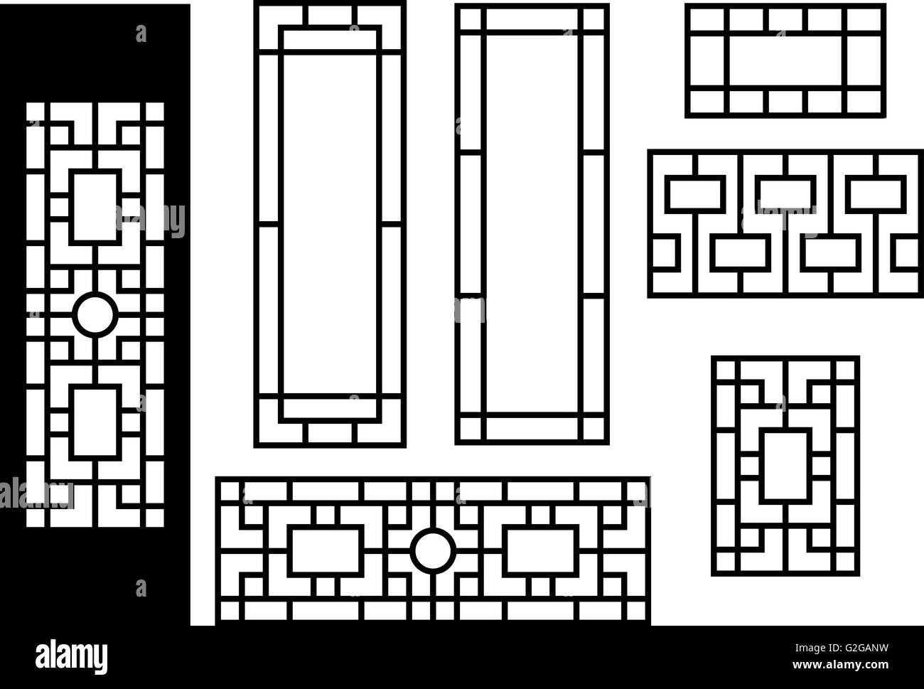 Chinese ornament for door, window, wall and fence, vector Stock Vector ...