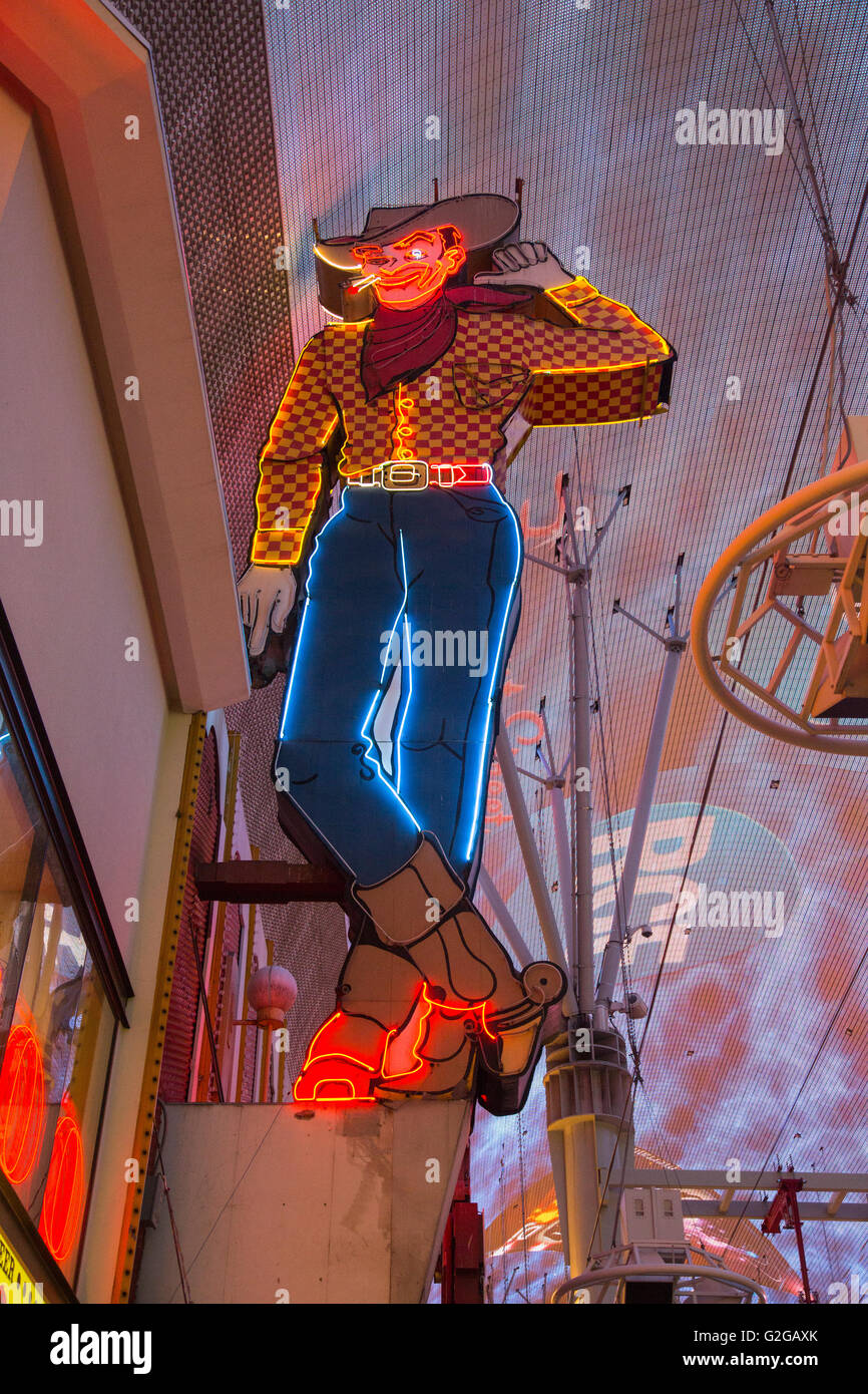 Neon sign cowboy fremont street hi-res stock photography and images - Alamy