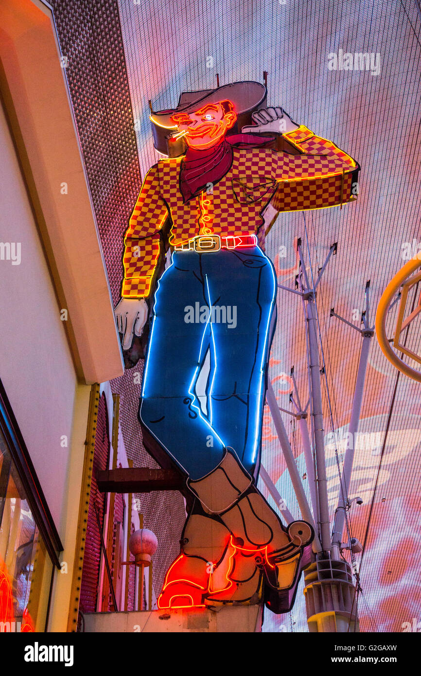 Cowboy Vic on Fremont Street Las Vegas Nevada Stock Photo - Alamy