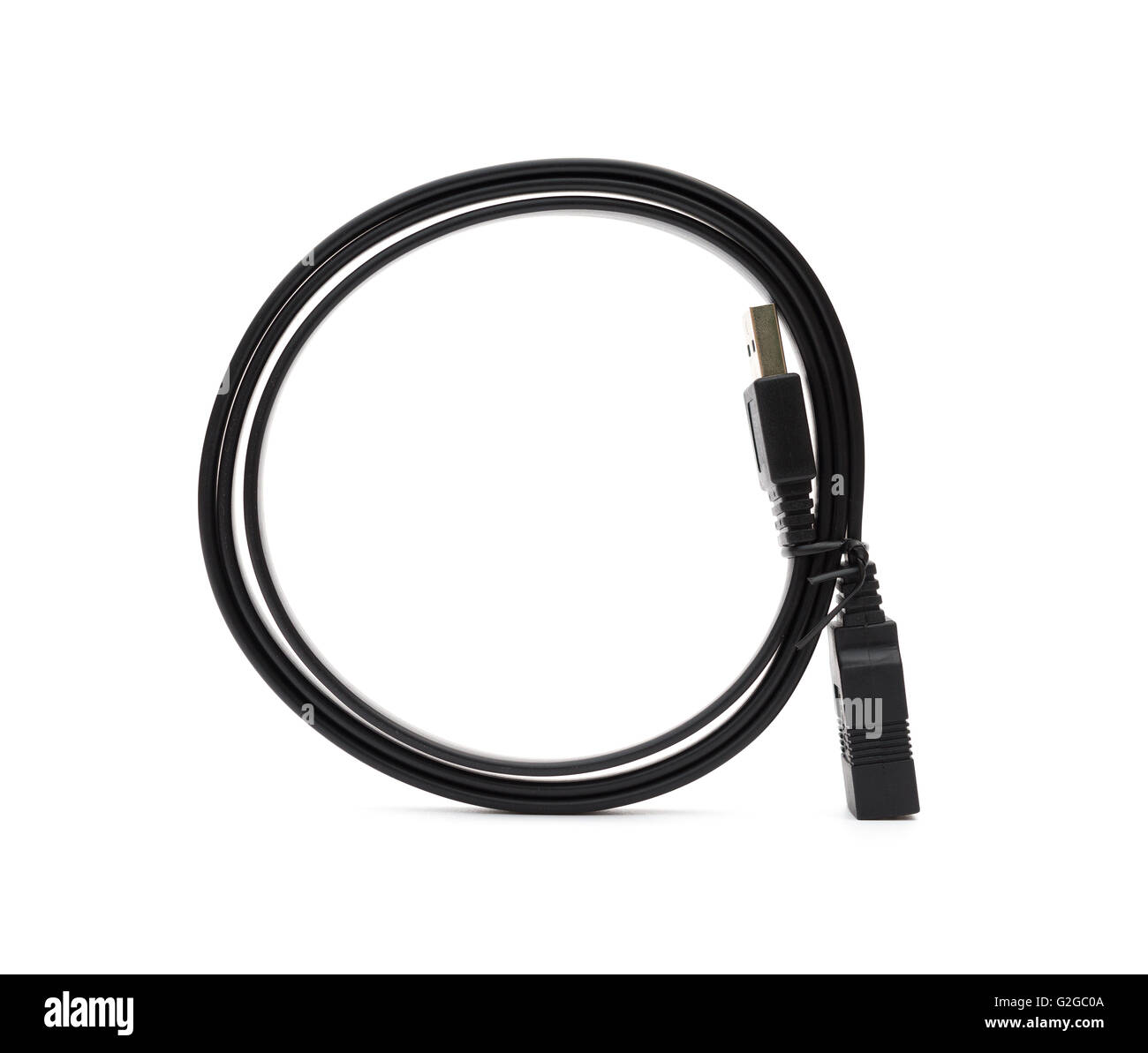 black usb cable on a white background Stock Photo - Alamy