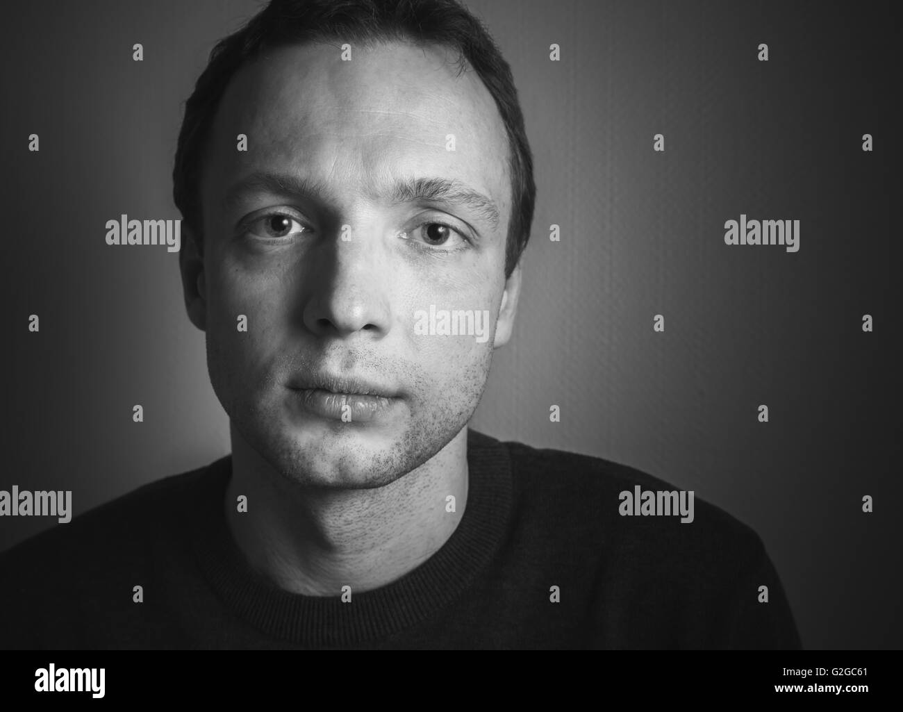 Black closeup shirt face hi-res stock photography and images - Alamy