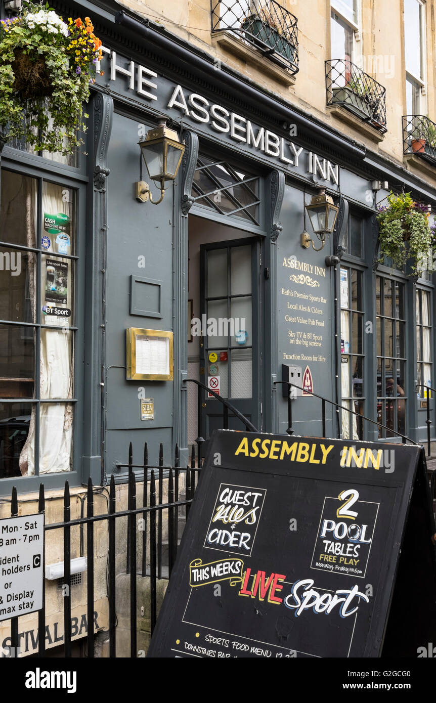 Bath a Georgian city in somerset England UK The Assembly Inn Pub Stock ...