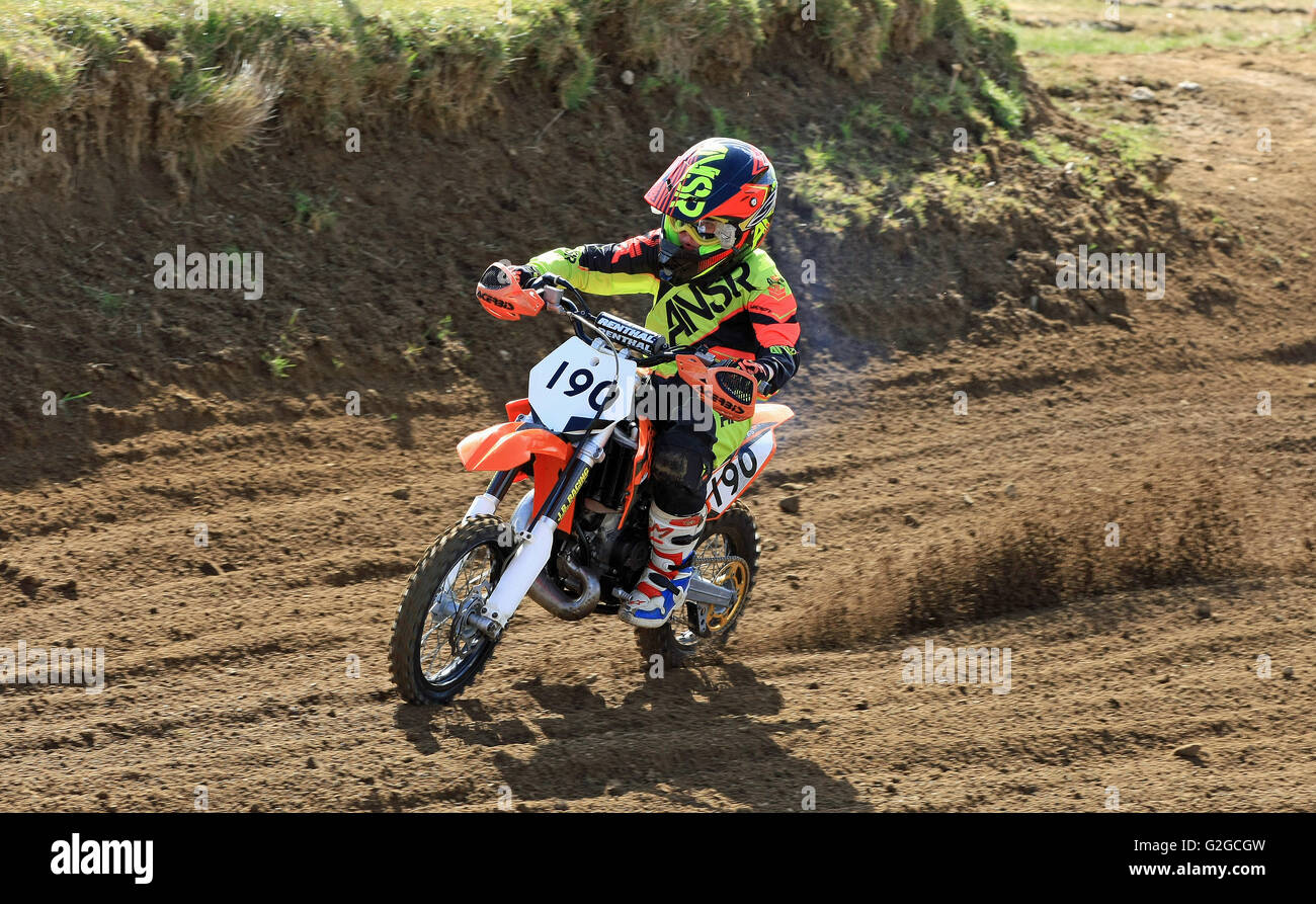 Junior Motocross racing at Rhynie Motocross track, Rhynie Scotland ...