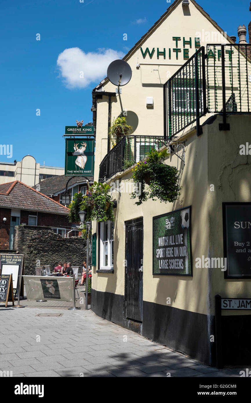 Around Bristol city england UK The White Hart Pub Lower Maudlin street ...
