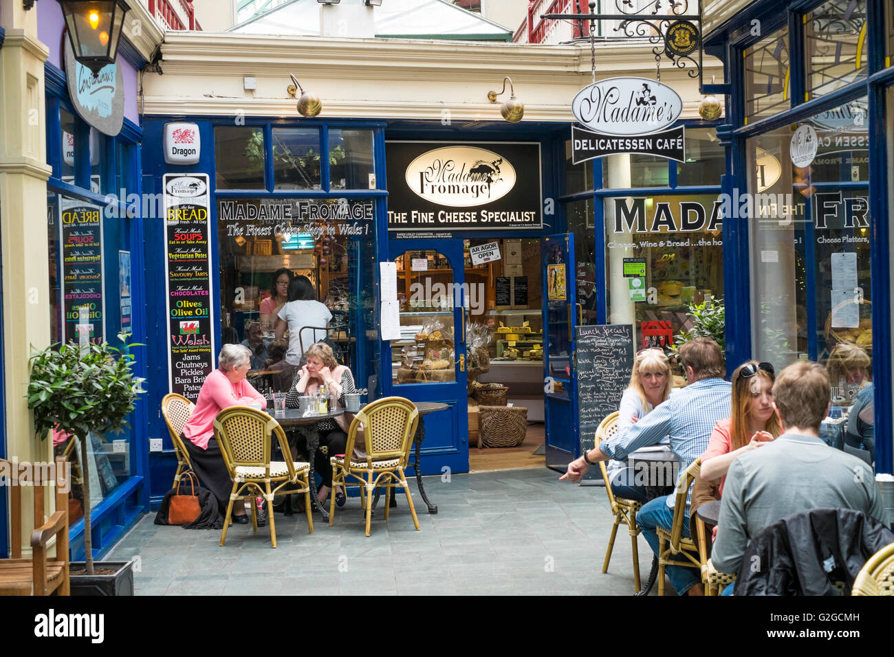 Cardiff the capital city of Wales Great Britain UK Madame Fromage cafe ...