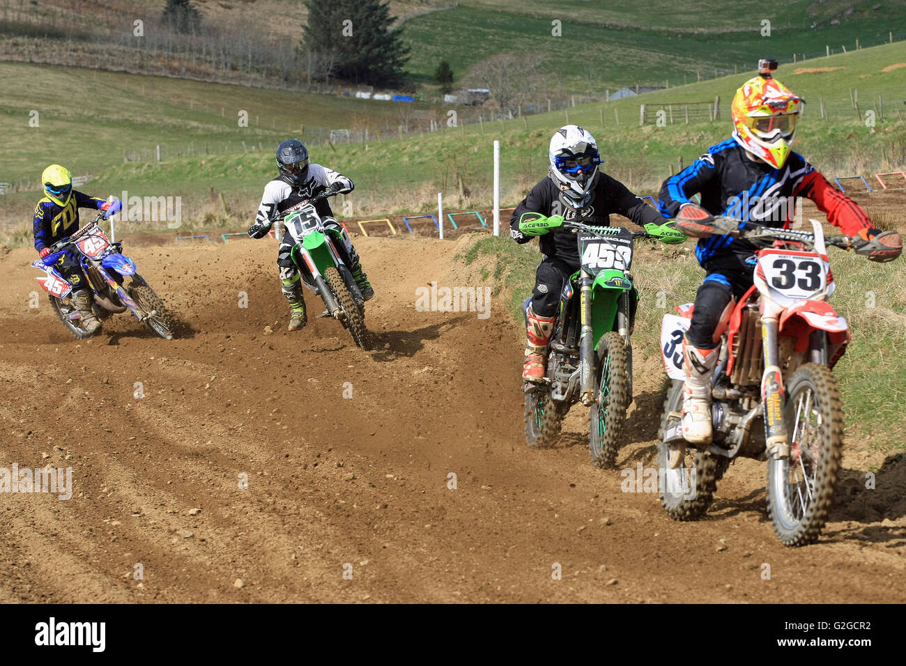 Motocross racing at Rhynie Motocross track, Rhynie Scotland Stock Photo ...