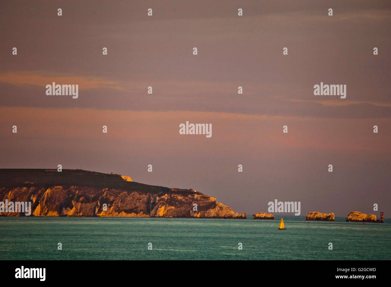 The needles isle of wight sunset hi-res stock photography and images ...