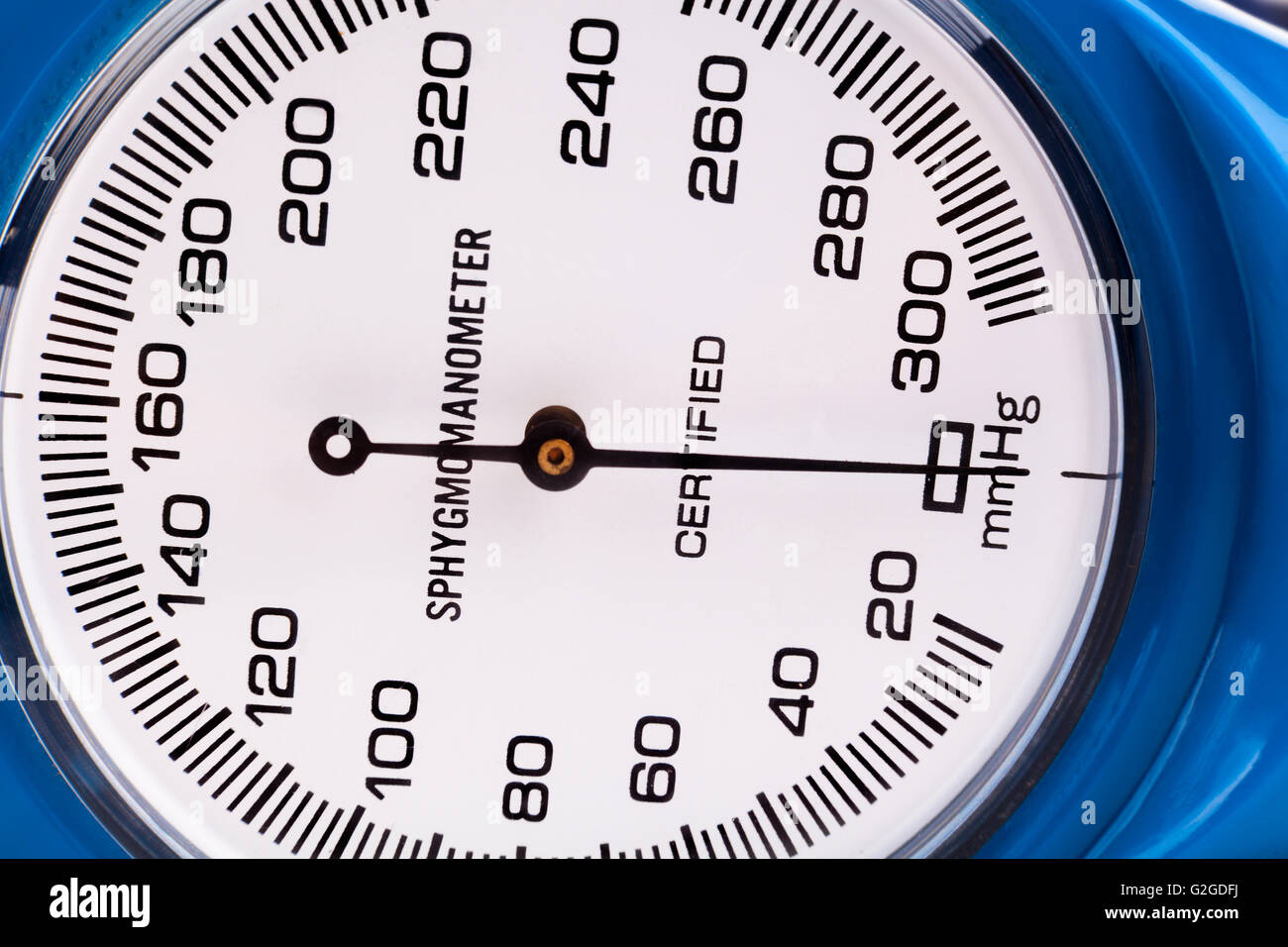 Blue Sphygmomanometer close-up isolated on white background Stock Photo ...