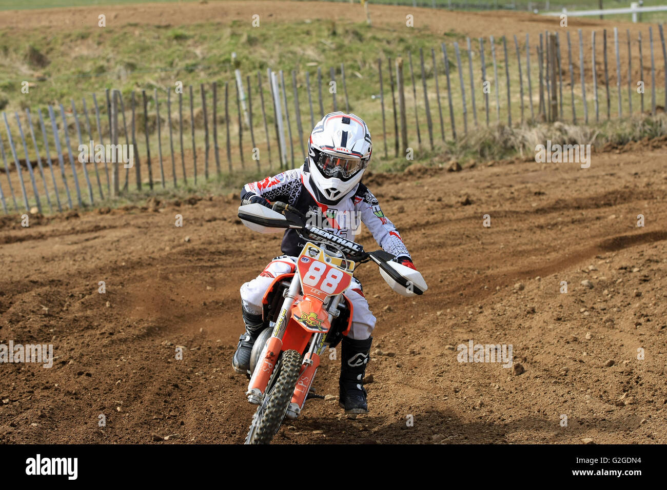 Junior Motocross racing at Rhynie Motocross track, Rhynie Scotland ...