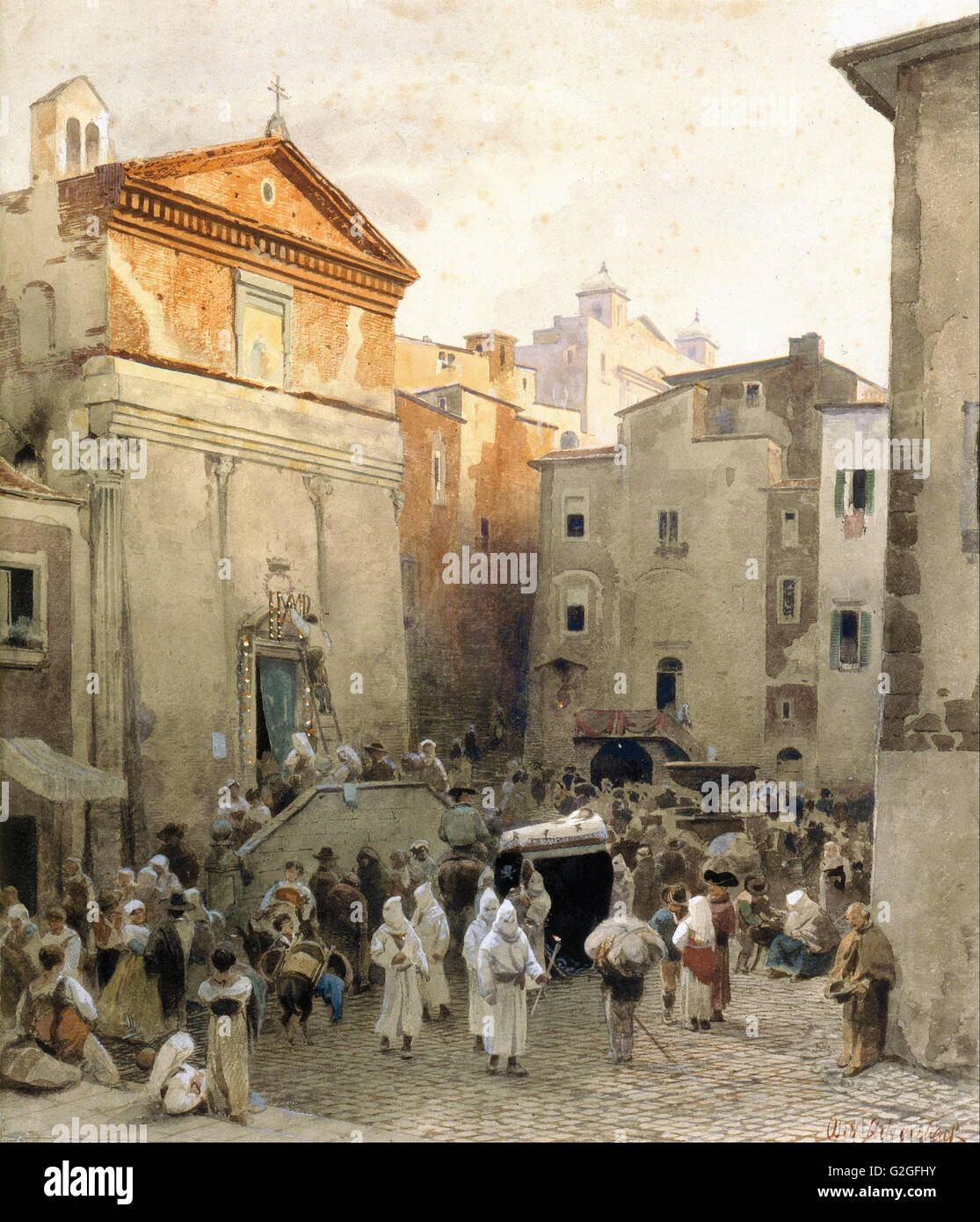 Oswald Achenbach - Funeral in Palestrina - Museum Kunstpalast ...