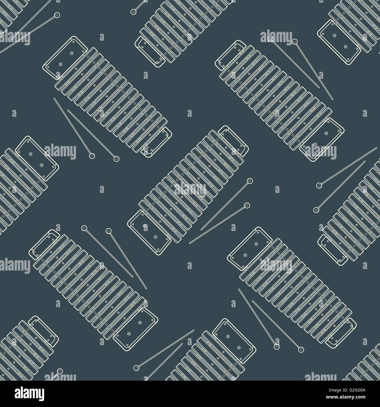 vector monochrome white xylophone decoration seamless pattern isolated ...