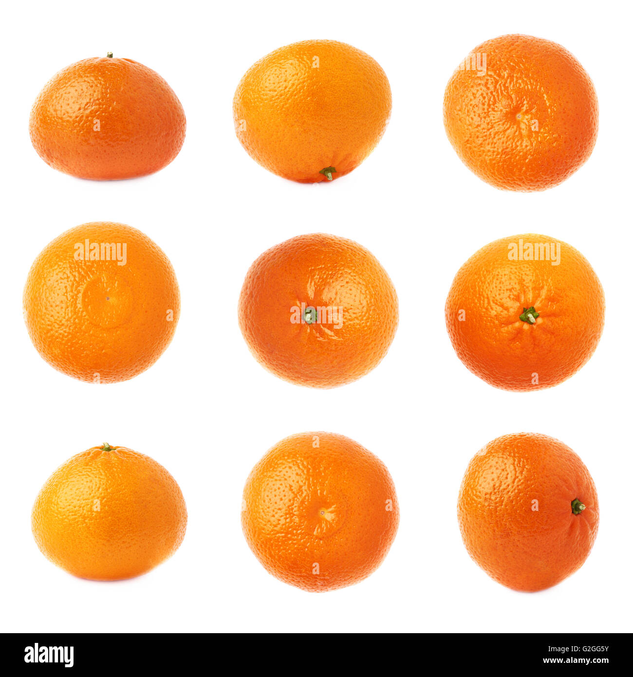 Fresh juicy tangerines fruits isolated over the white background Stock ...