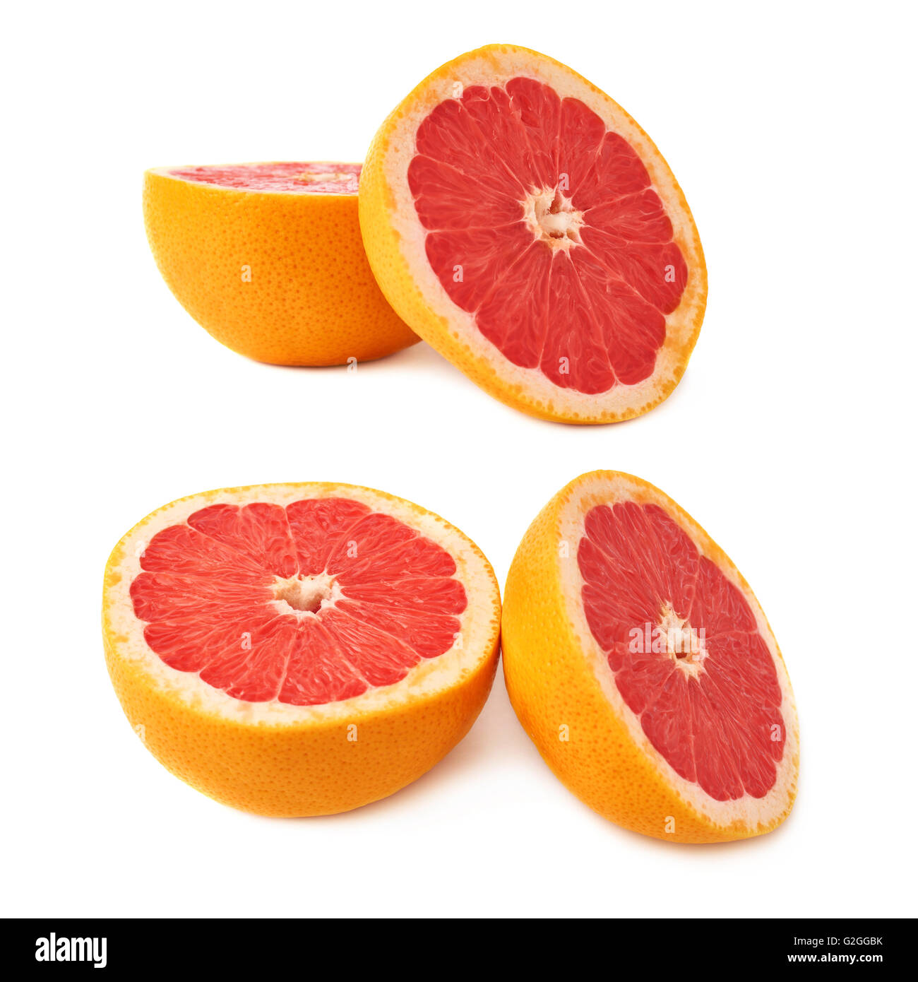 Served grapefruit composition isolated over the white background Stock ...