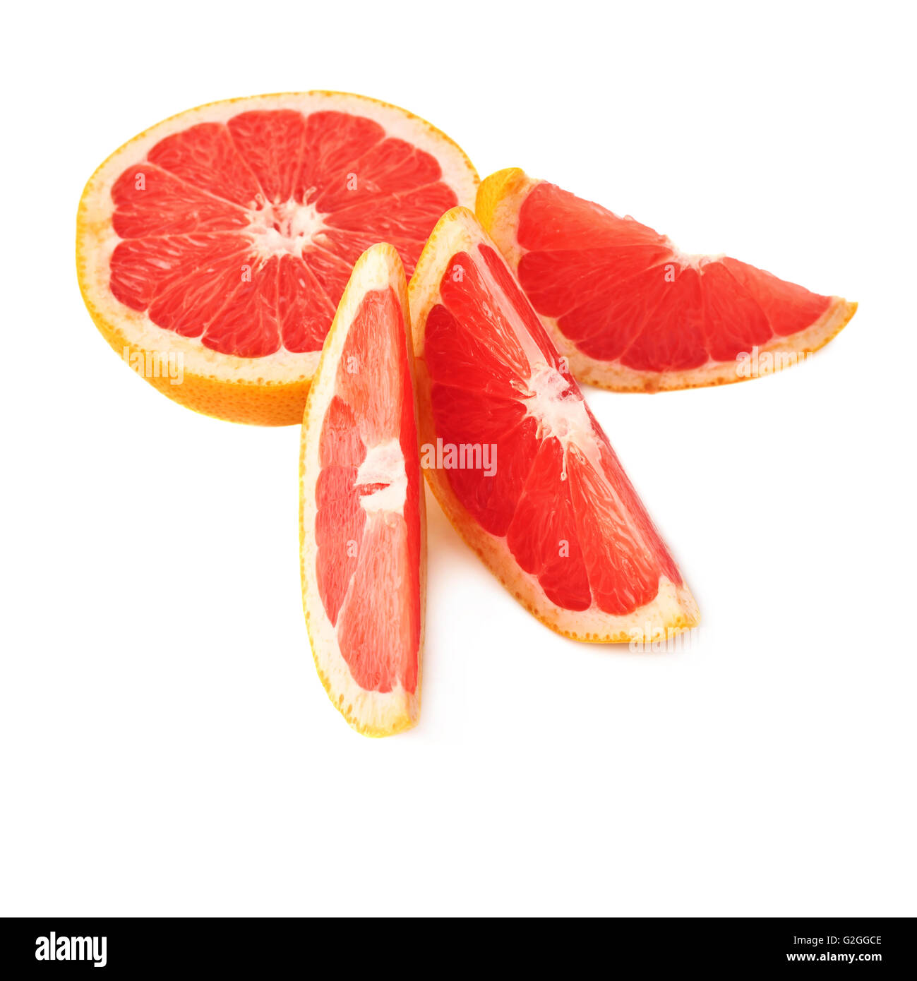 Served grapefruit composition isolated over the white background Stock ...