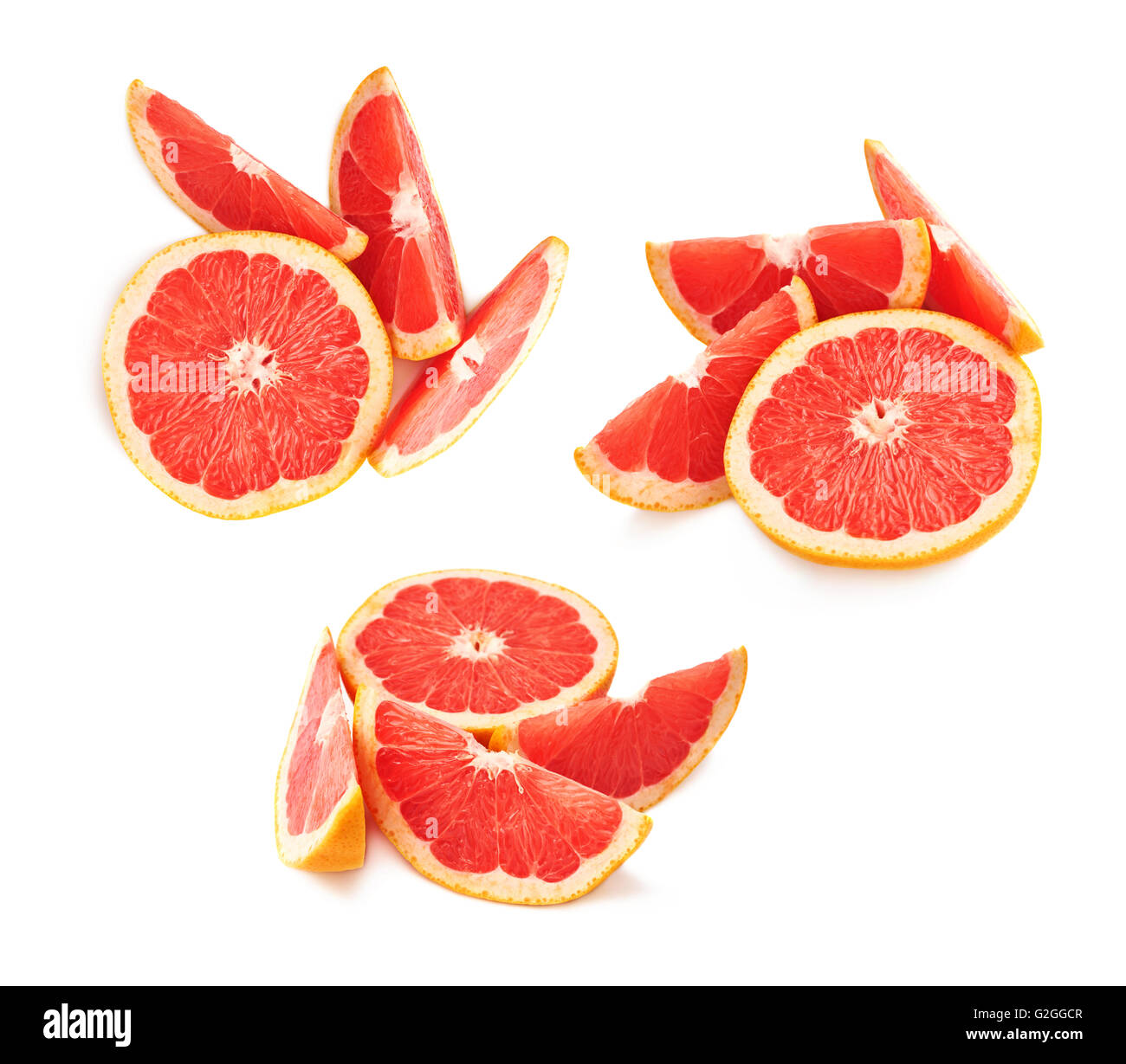 Served grapefruit composition isolated over the white background Stock ...