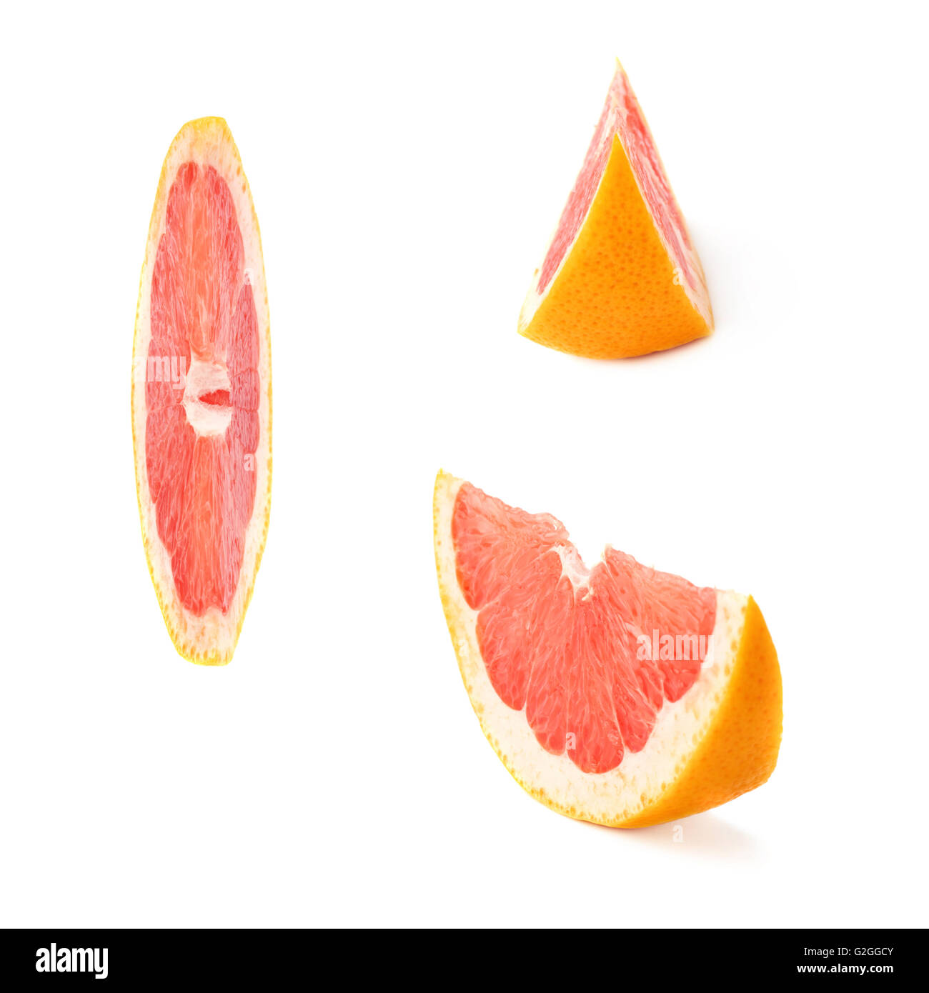 Slice section of grapefruit isolated over the white background Stock Photo - Alamy