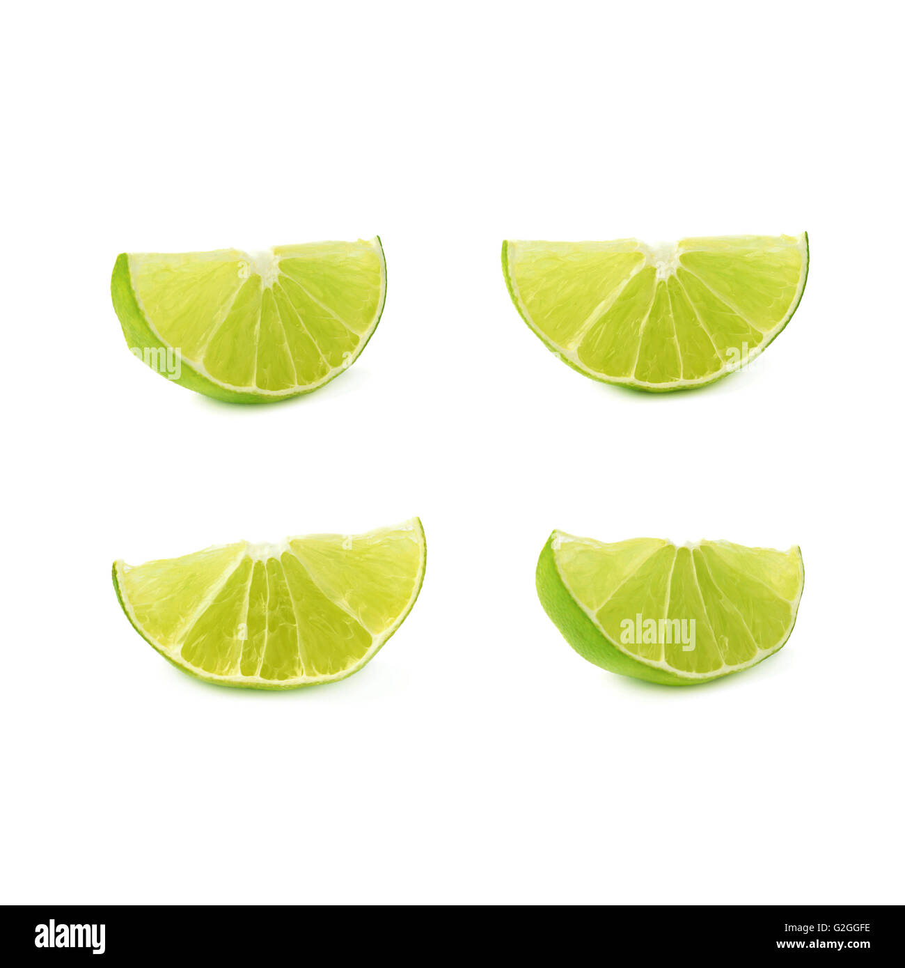 Dried slice section of lime isolated over the white background, set of ...