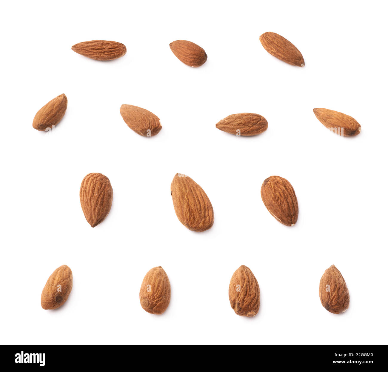 Set of multiple almond seed images Stock Photo - Alamy