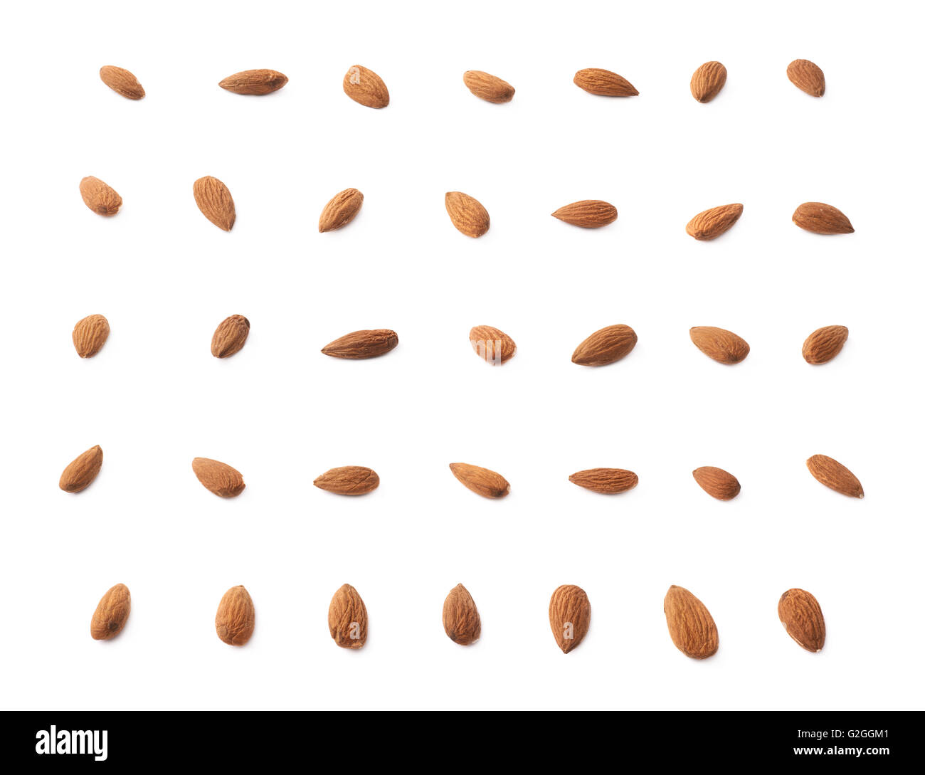 Set of multiple almond seed images Stock Photo - Alamy