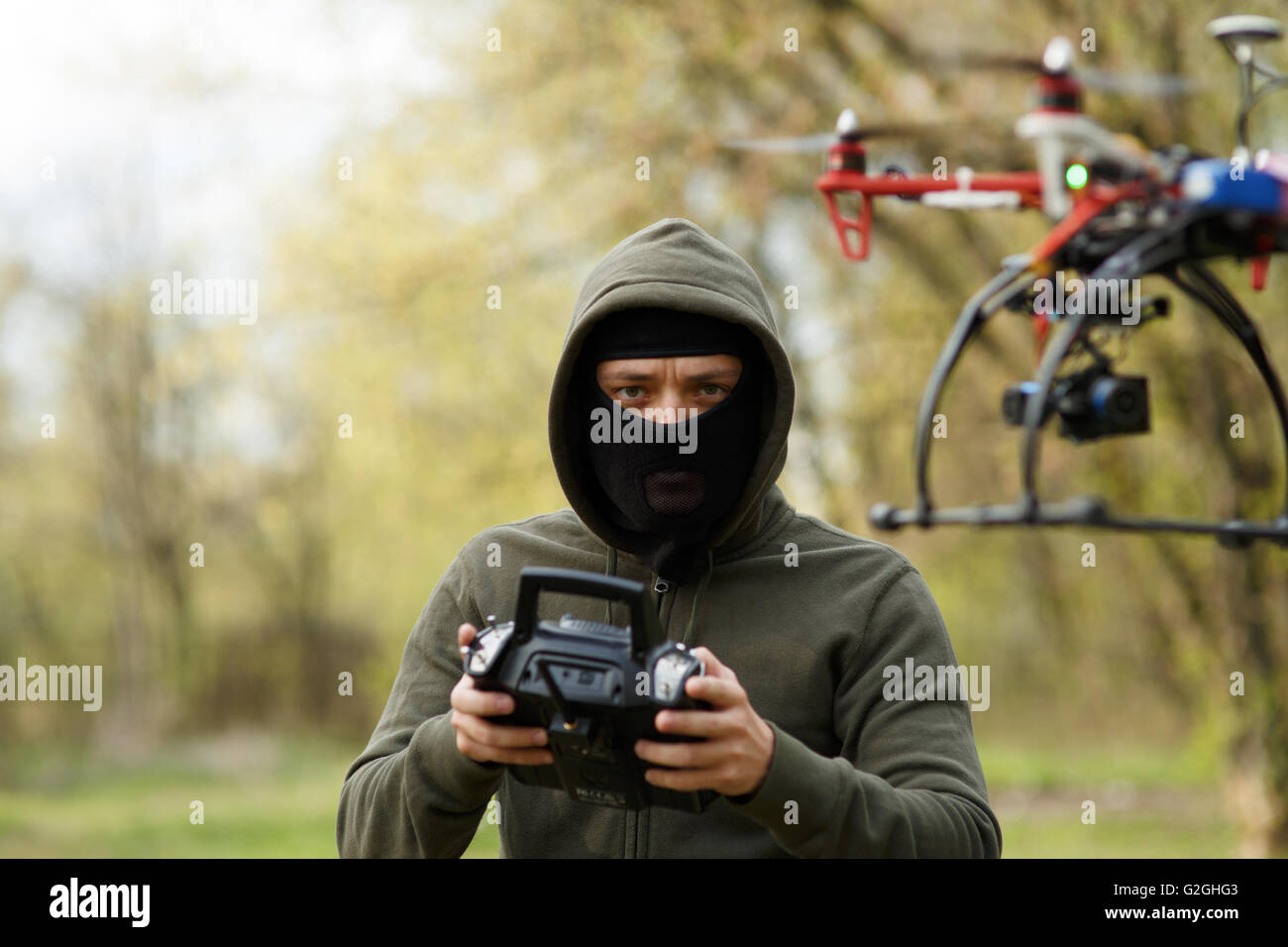 Man flying with the drone Stock Photo - Alamy